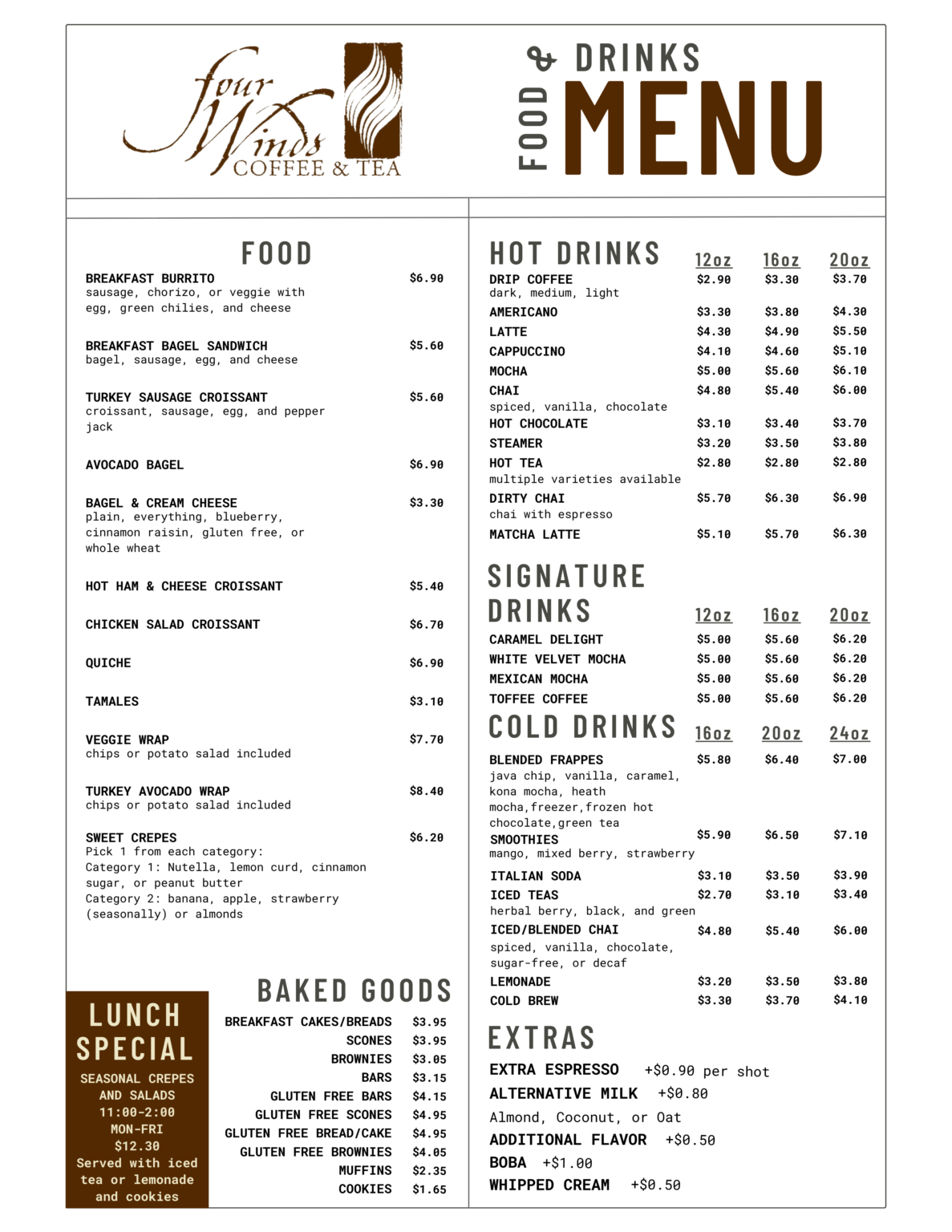 Four Winds Menu – Christ Center Grand Junction